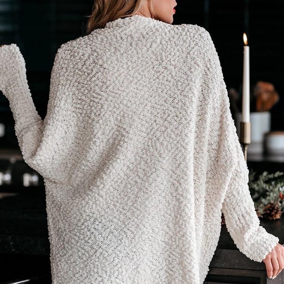 Jackets & Coats | Fuzzy Knit Oversized Popcorn Knit Cardigan Sweater ...